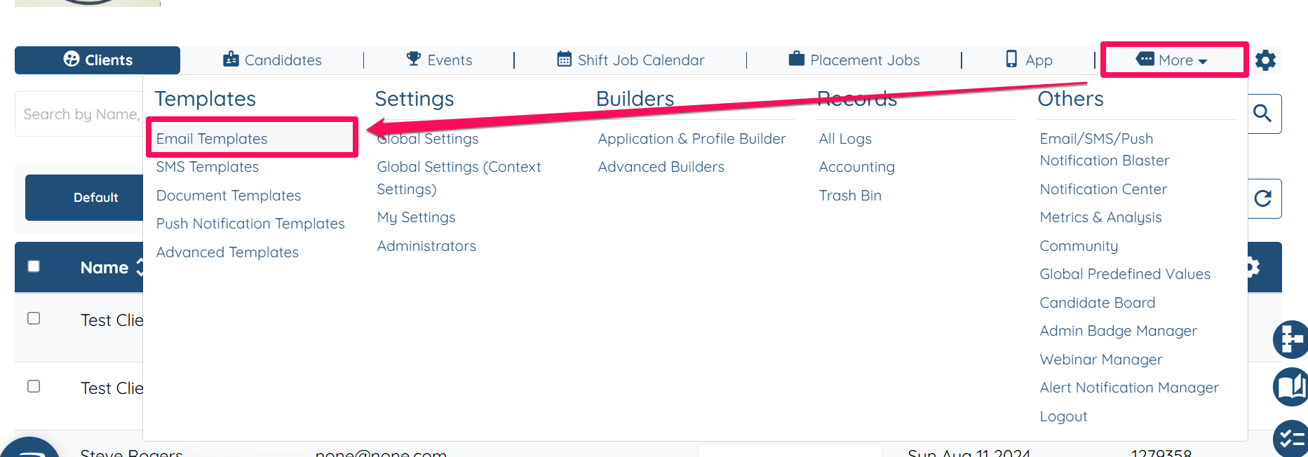 Modify the new booking email notification template for the admin