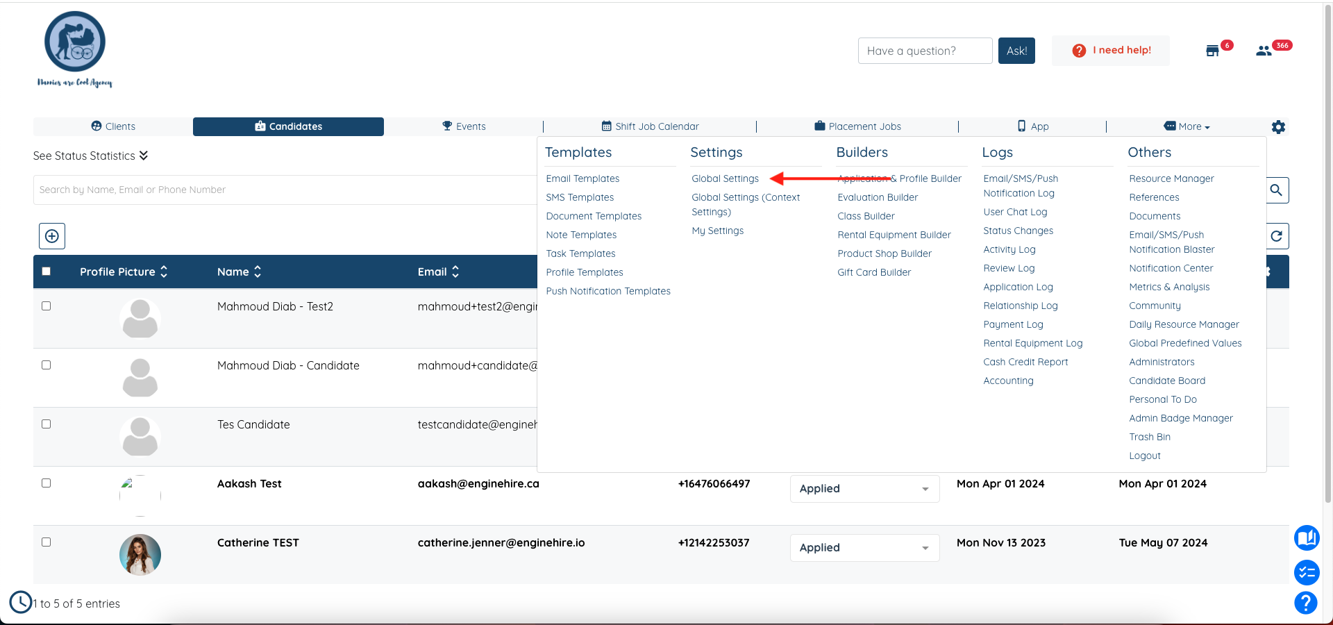 How to hide 'my matches' from the candidate profile.