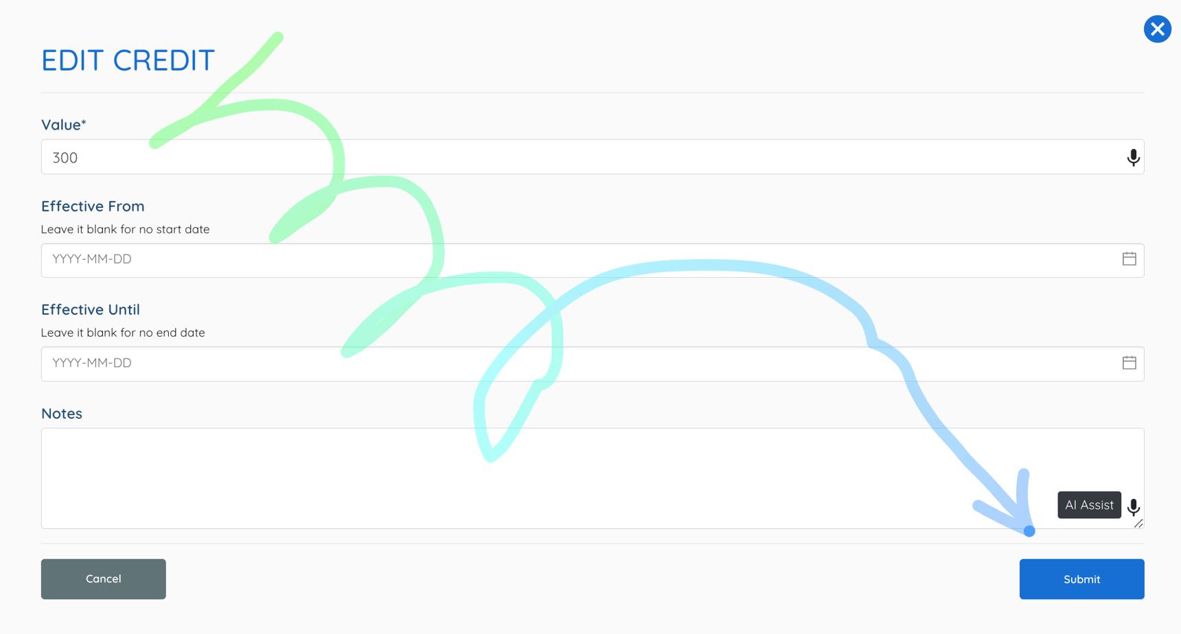 Manually Add Bookings Credits.