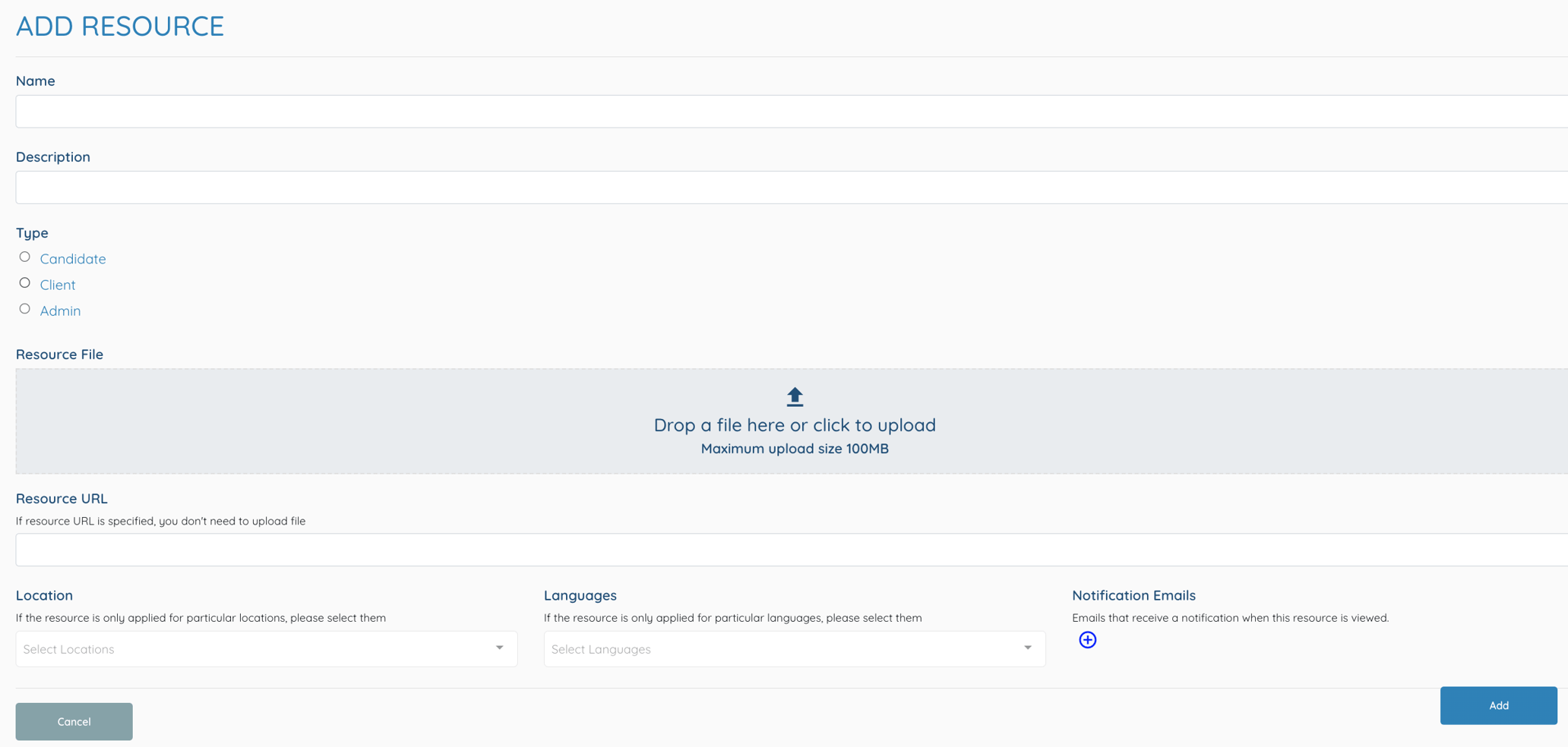 Add a New Resource Document