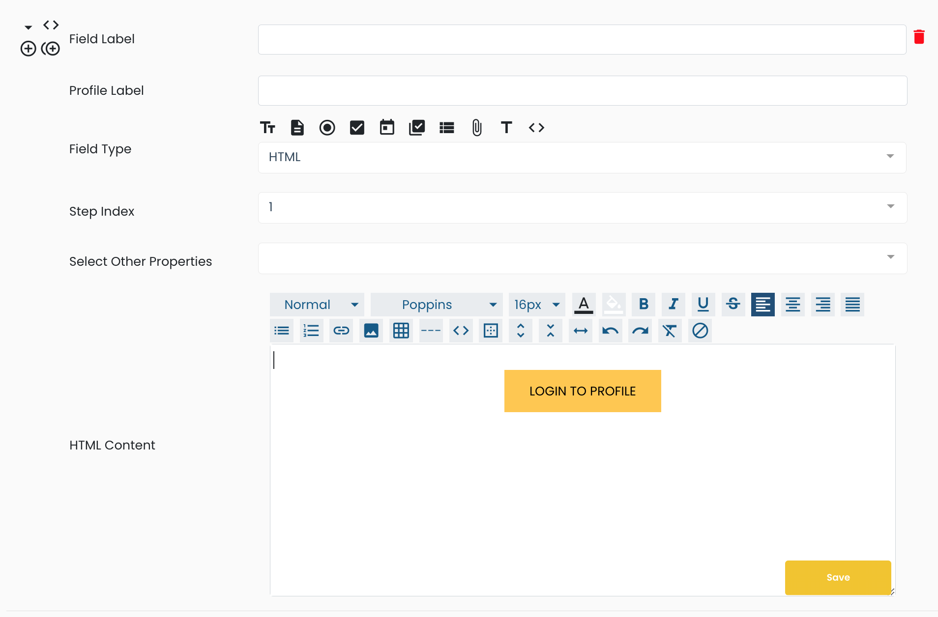 Create a Button for Email Templates, Profiles, and Applications