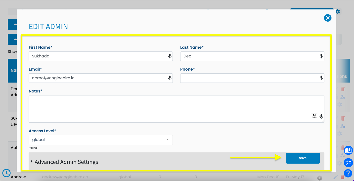 How to update your administrator details