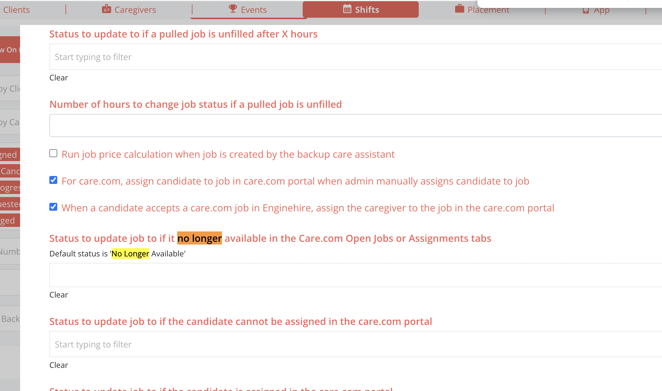 What Does the "No Longer Available" Status Mean in Backup Care Jobs?