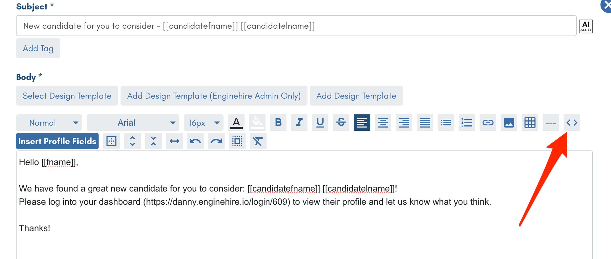 Add Candidate Profile Images to Emails