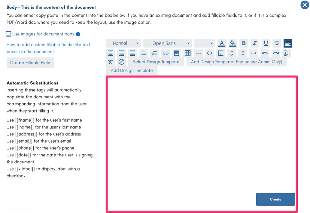 How to create a Document Template (signable document). Add Fillable Fields.