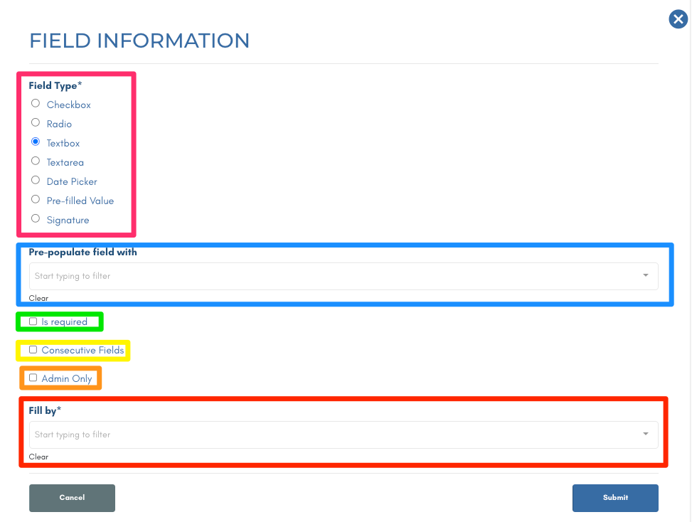 How to create a Document Template (signable document). Add Fillable Fields.