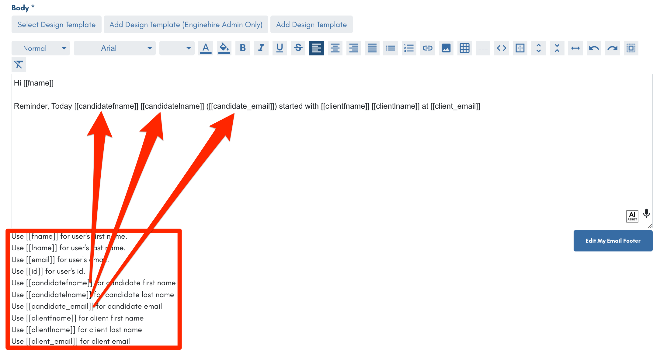 Start Date Email Template for Admin