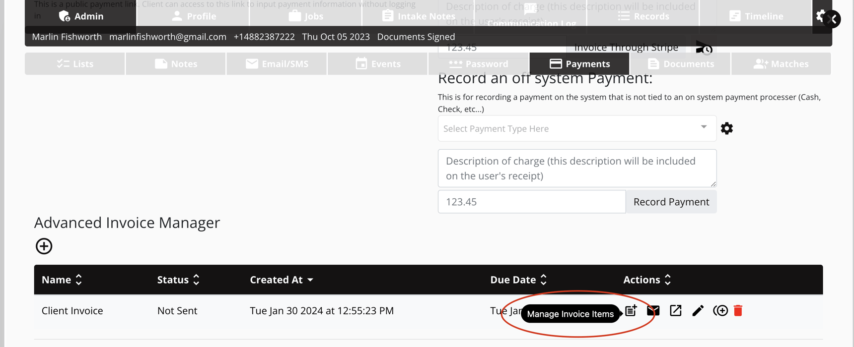 How to use the advanced invoice manager
