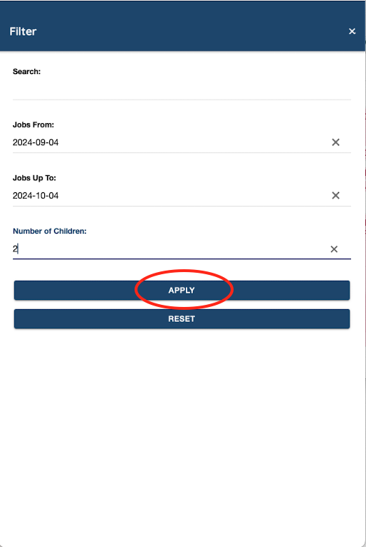 How can candidates filter shift jobs on the Mobile APP