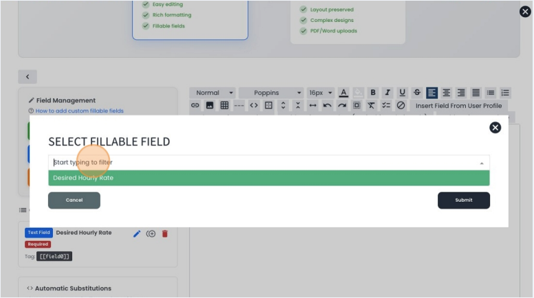 How to create a Document Template (signable document). Add Fillable Fields.