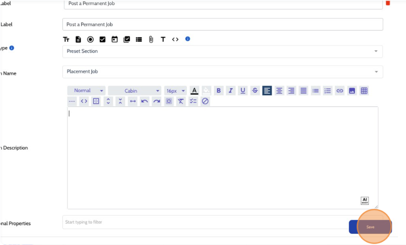 How to add the Permanent Job posting section to Client Application Form