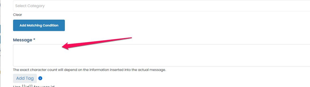 How to customize the SMS template that is sent to a reference