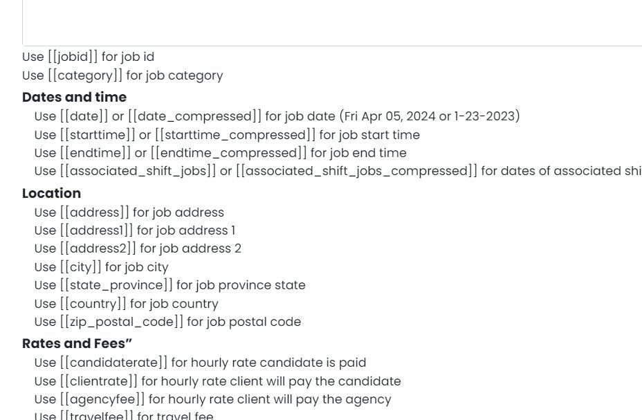 Reviewing Job Email Templates