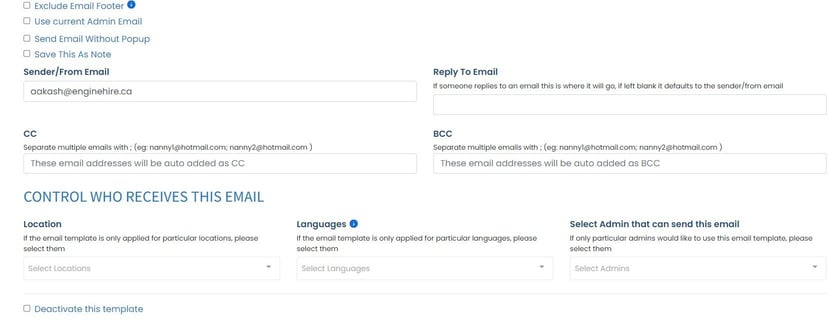 Reviewing Job Email Templates