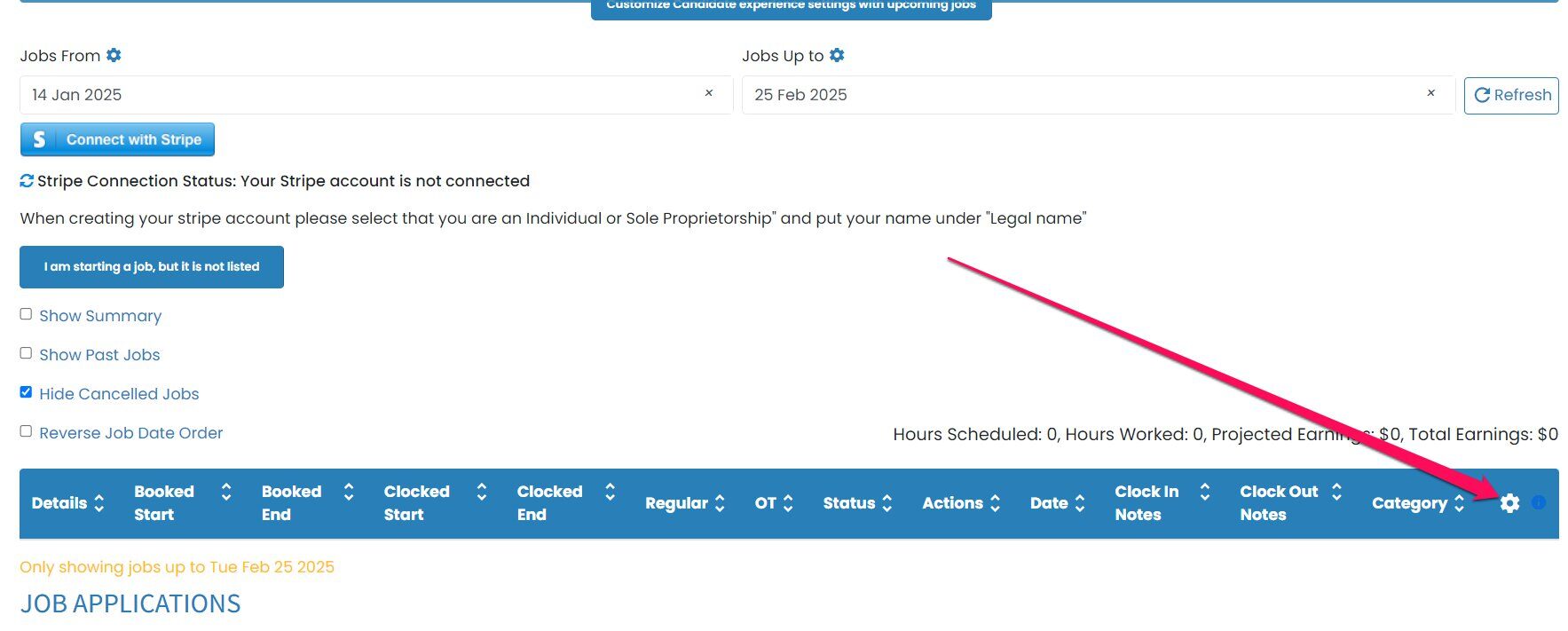 How to add an option for candidates to submit a shift job report