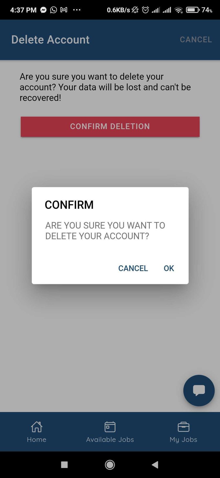 How to prevent users from deleting their accounts directly.