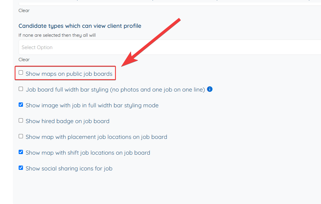 Show/Hide maps on public job boards