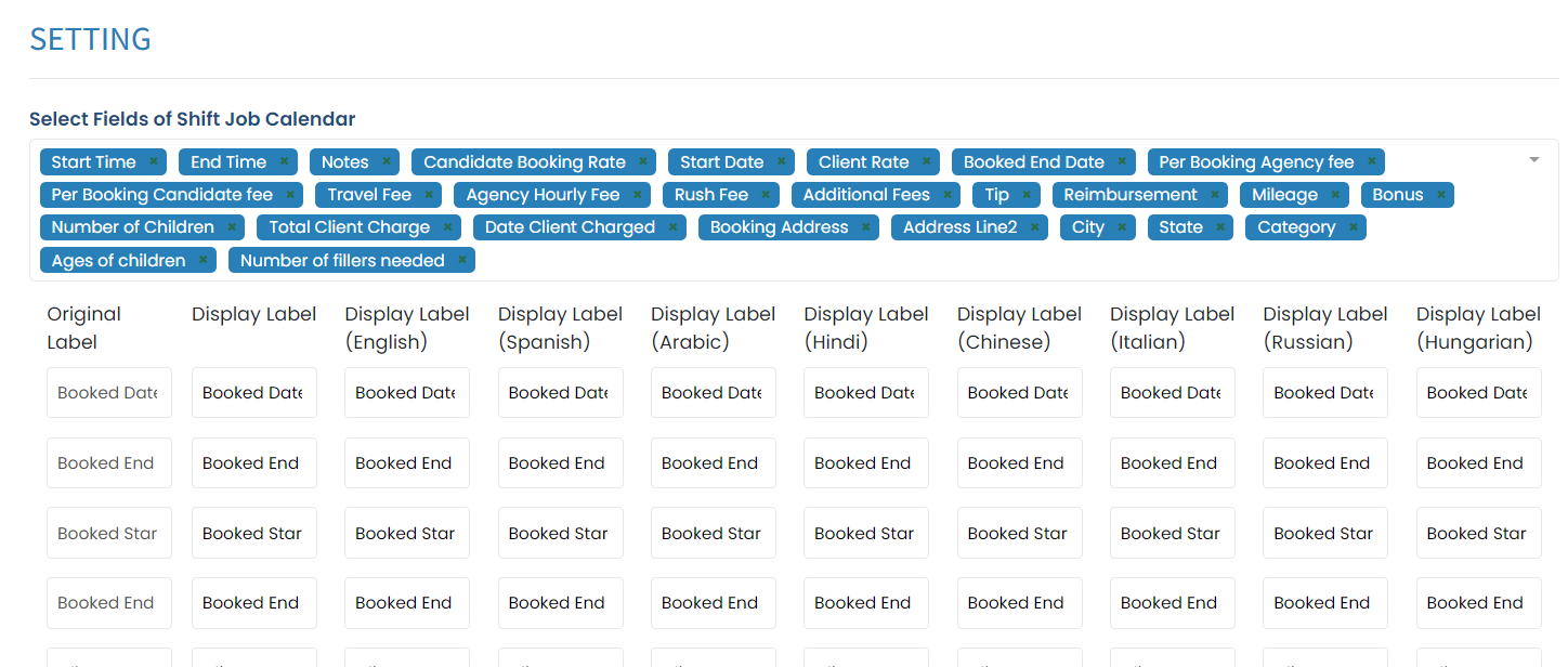 How to adjust what appears on shift job view for admin