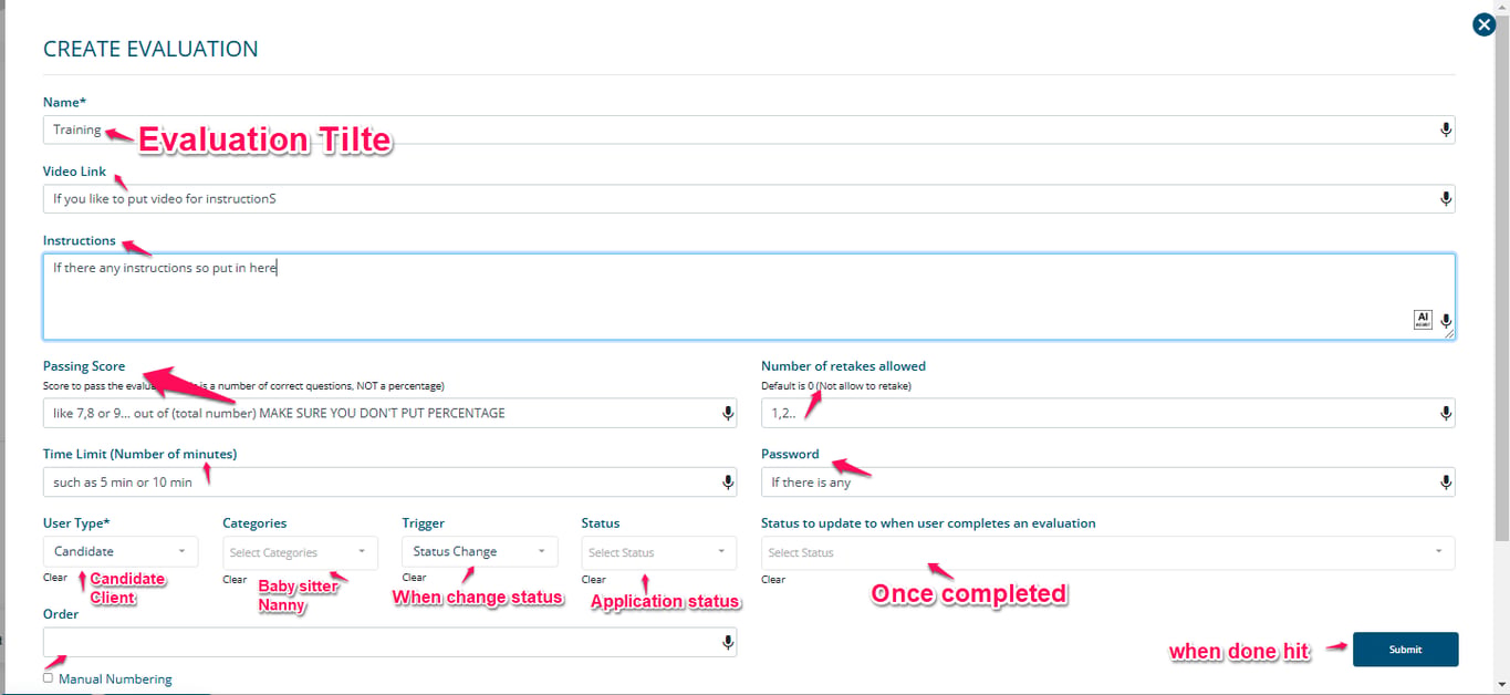 Create An Evaluation Builder
