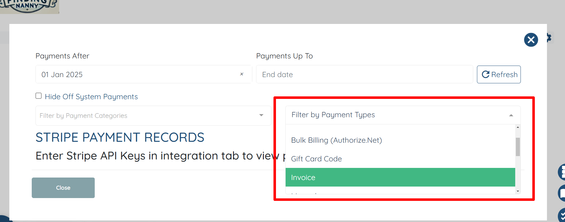 How to view a log of all the invoices sent through Stripe