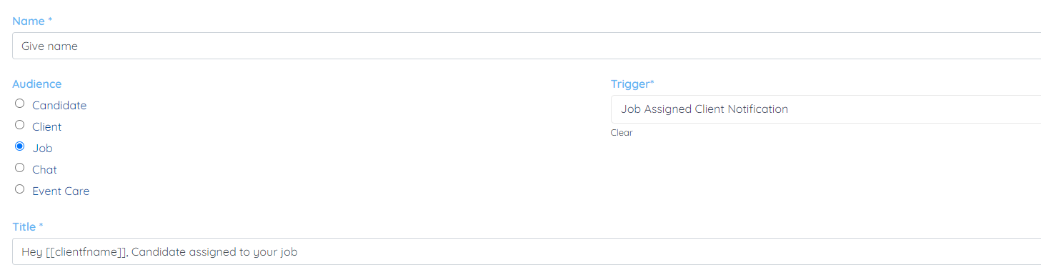 Push notification Booking Confirmation Template