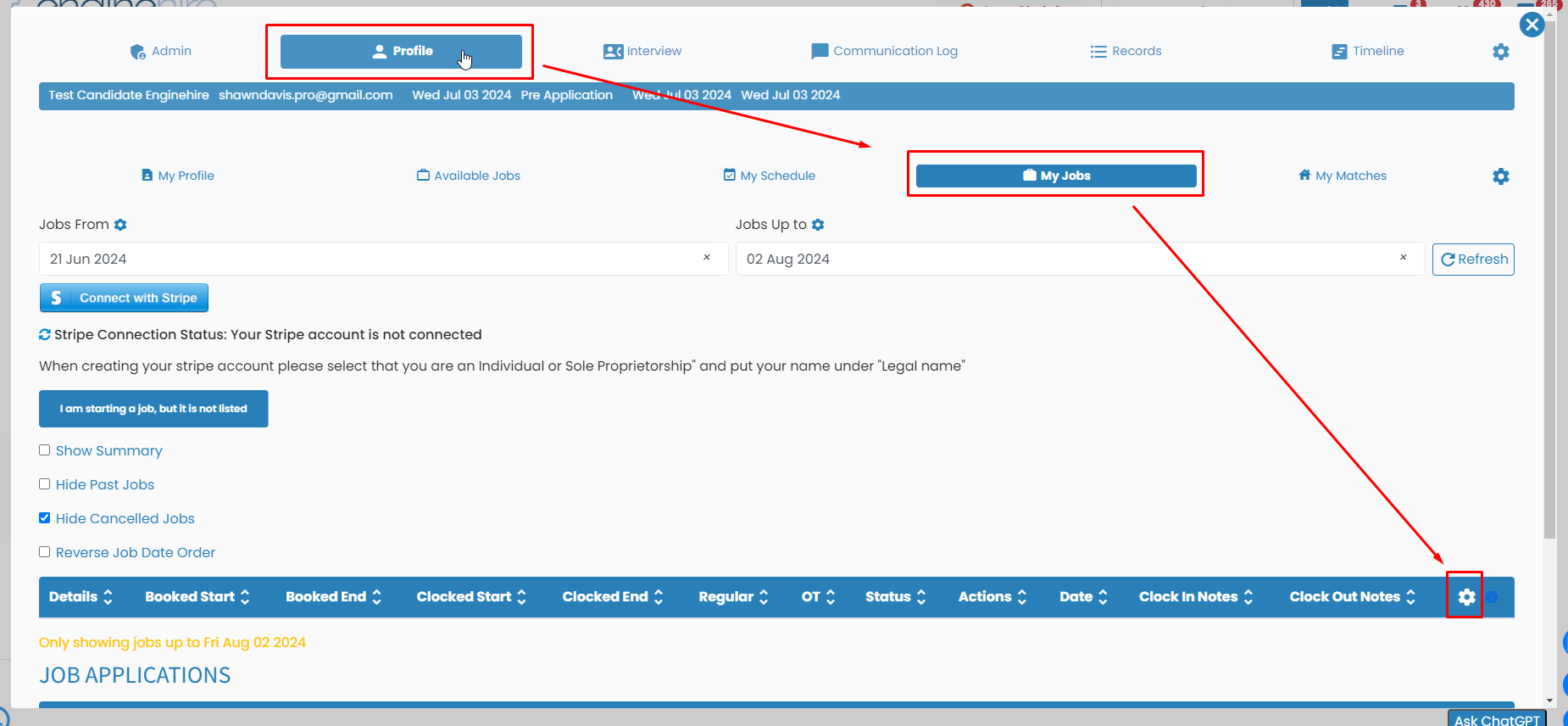 How to hide the clock in and clock out button.