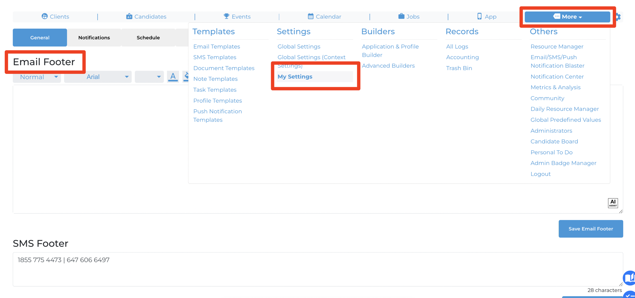 How to set up an email footer