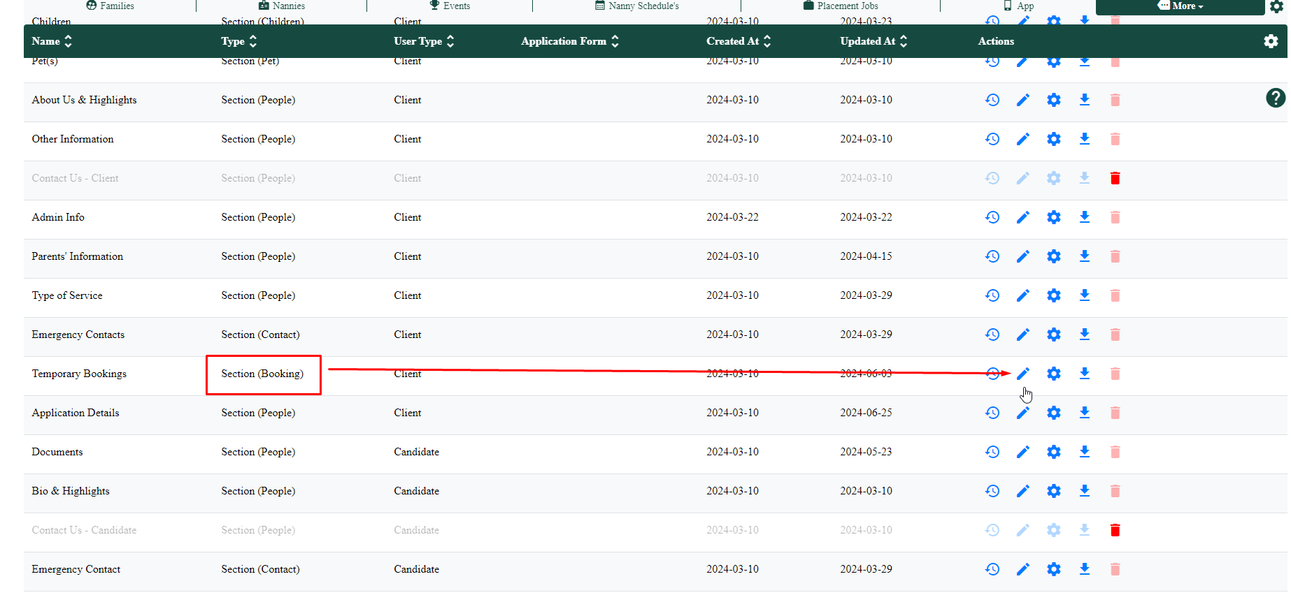 How to edit a booking form