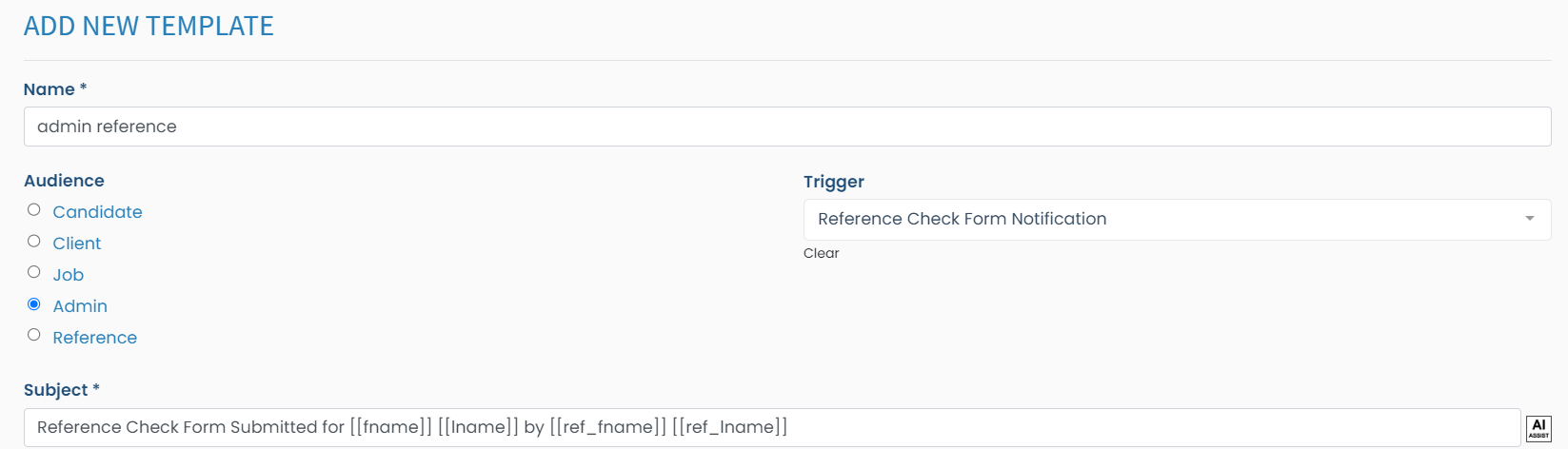 Admin notification when reference is completed