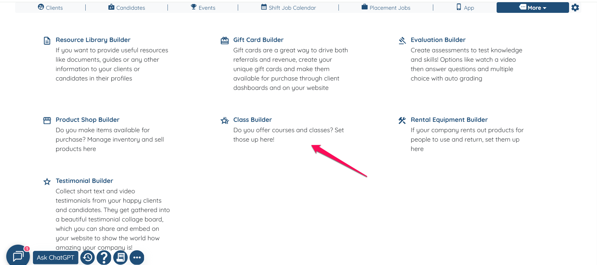 Edit Class Builder